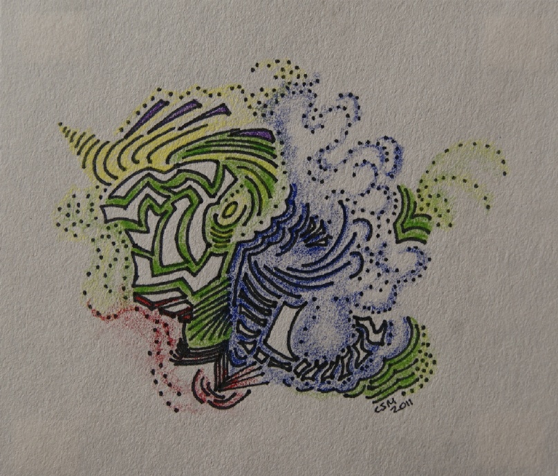 A009: Blue & Green Study, 2011 @ Drawing On The Wall